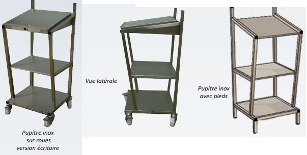 Ecritoire inox d'atelier fixe ou mobile | Devis