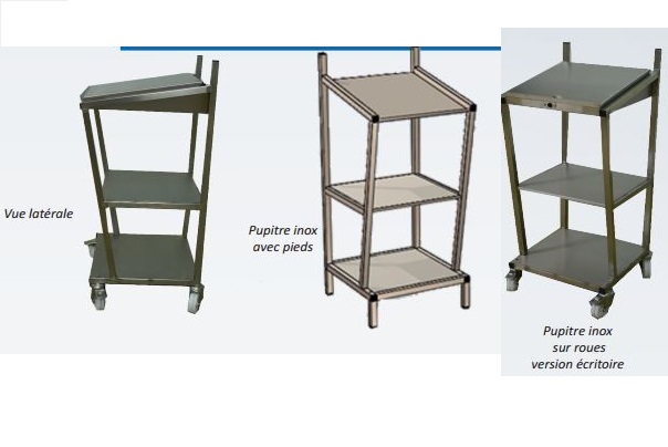 Pupitre inox fixe ou mobile | Devis